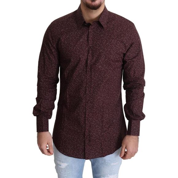 Dolce & Gabbana | Shirts | Dolce Gabbana Maroon Floral Cotton Dress ...